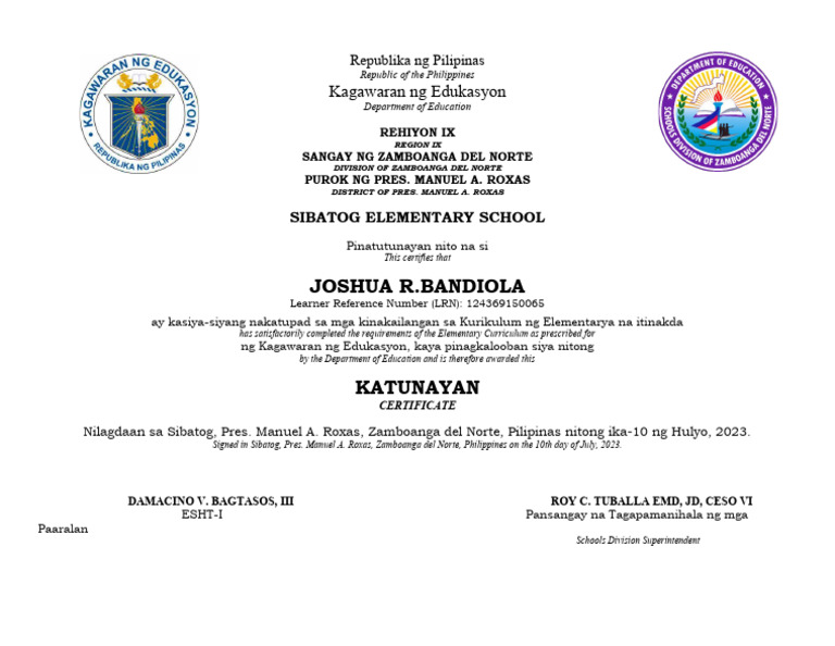 Final Diploma Grade 6 2022 2023 | PDF