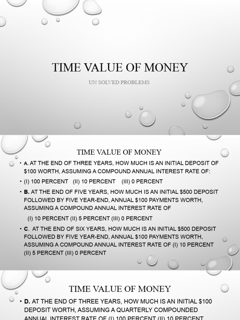 Time Value of Money Problems | PDF | Time Value Of Money | Interest