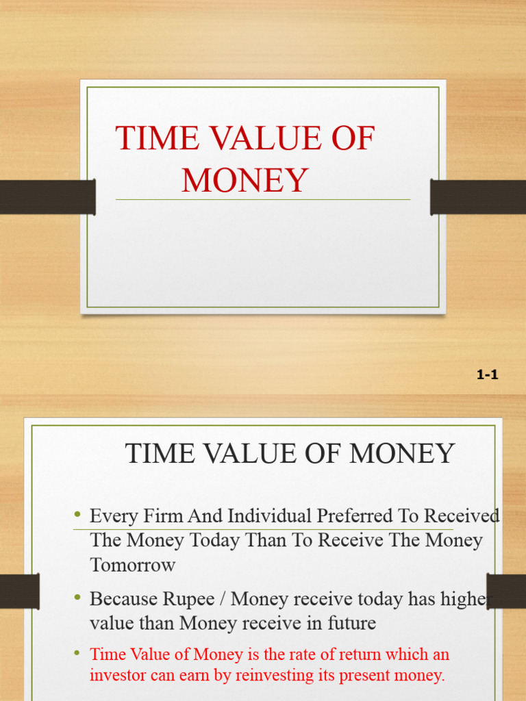 Time Value of Money | PDF | Present Value | Time Value Of Money