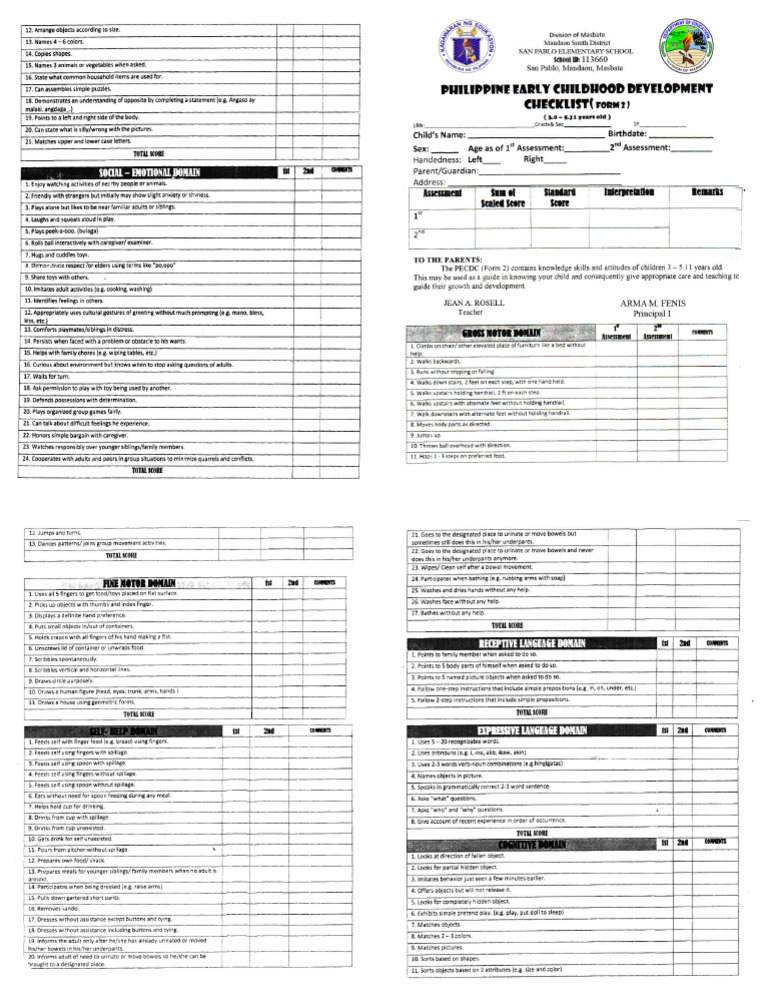 ECCD-CHECKLIST English New | PDF