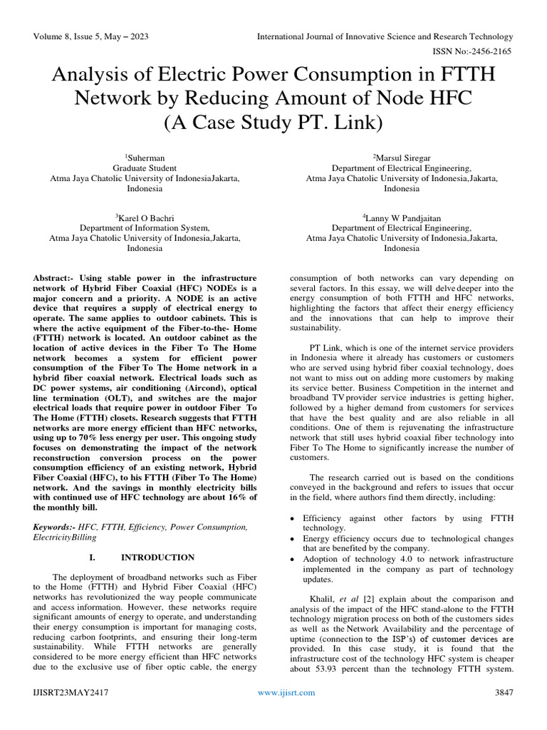 Analysis of Electric Power Consumption in FTTH Network by Reducing ...
