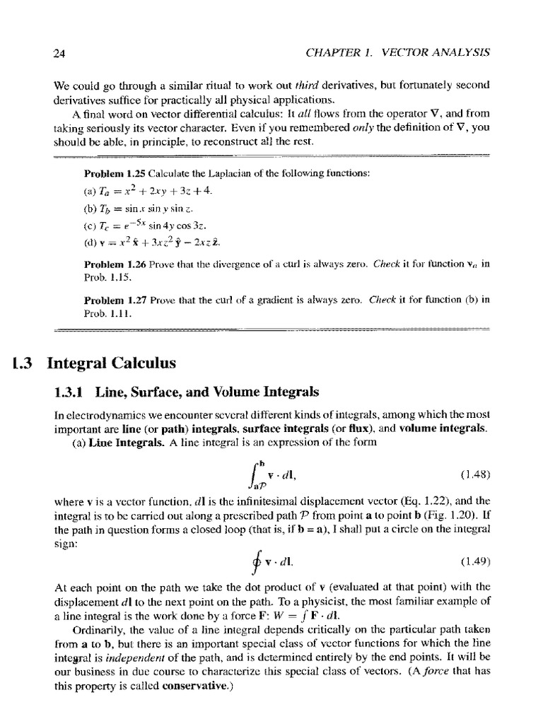 Line and Surface Integral (David J Griffith) | PDF