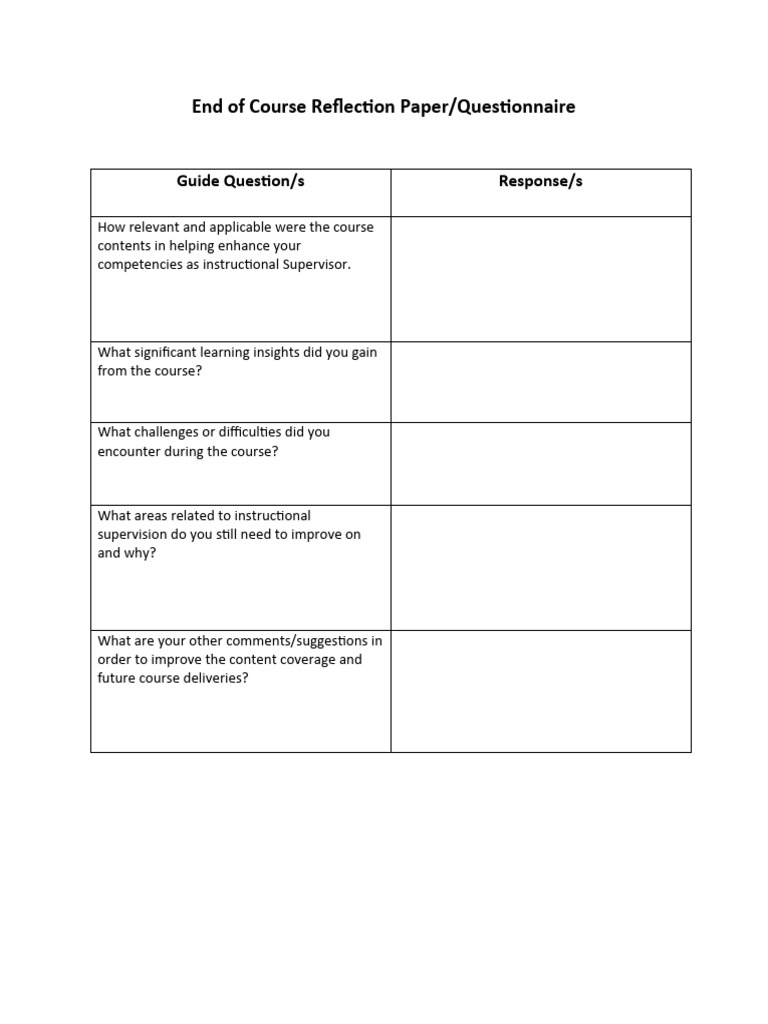 SUPER Reflection Paper Template | PDF