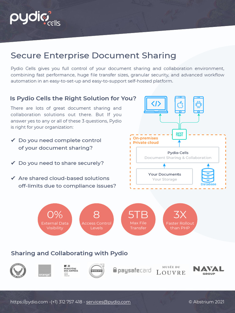 Pydio Cells DataSheet | PDF | Cloud Computing | Computer Engineering