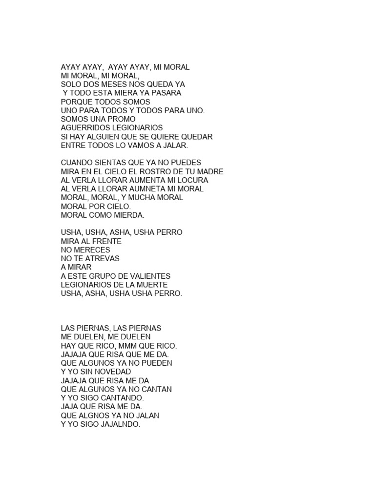 CANTOS MILITARES PARA TROTAR | PDF