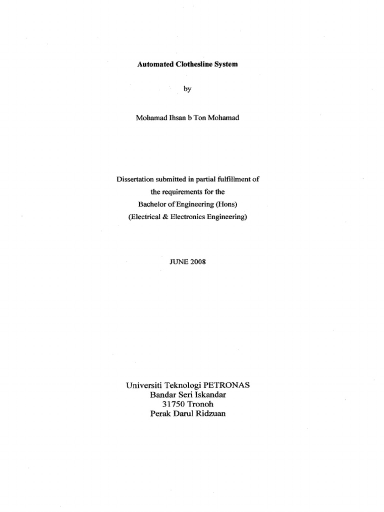 2008 Automated Clothesline System 1 | PDF