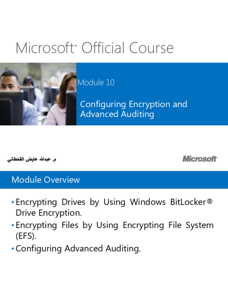 Microsoft Official Course: Configuring Encryption and Advanced Auditing | PDF