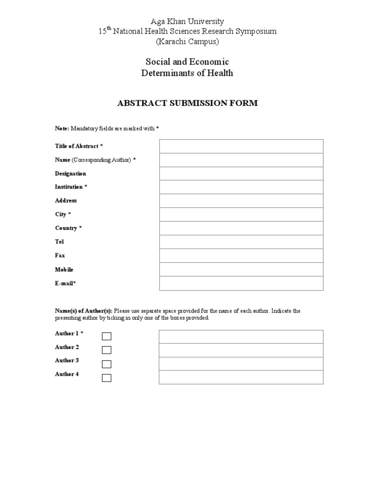 Abstract Submission Form | PDF | Career & Growth