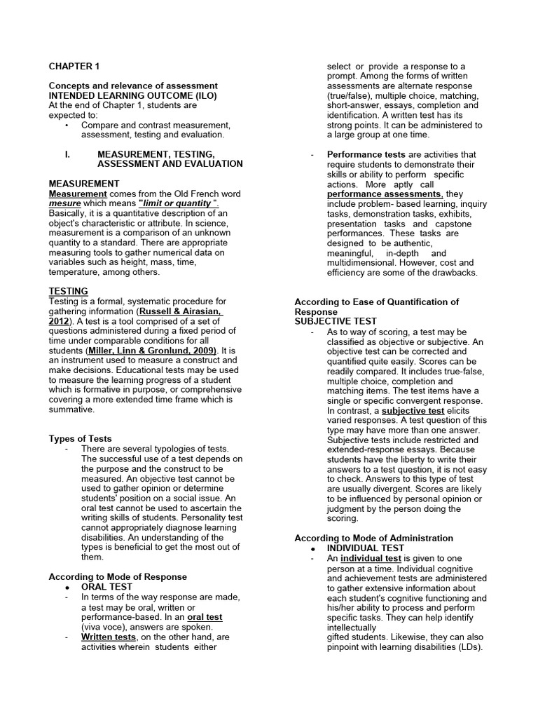 Assessment Learning 1 | PDF | Educational Assessment | Learning