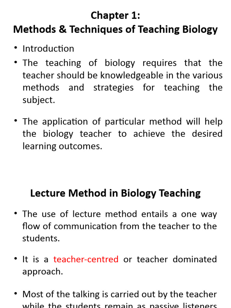 Teaching Biology: Methods & Techniques | PDF