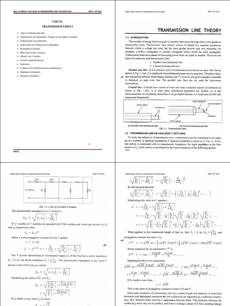 Emtl Part 02 Unit 4&5 | PDF | Transmission Line | Electrical Engineering