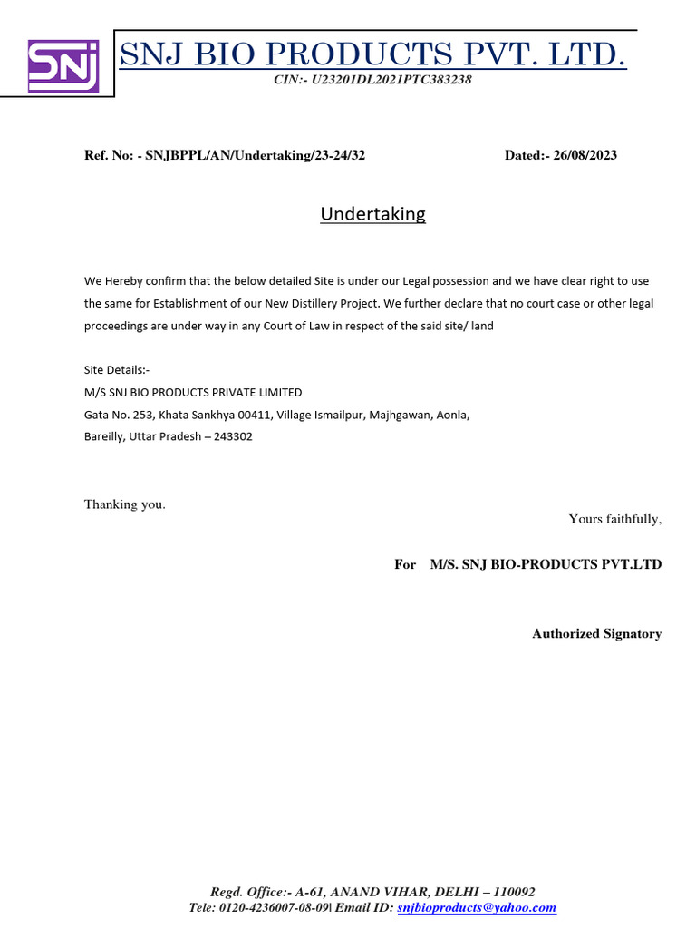 Undertaking | PDF | Law