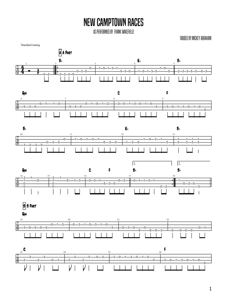 New Camptown Races Tab for Musicians | PDF