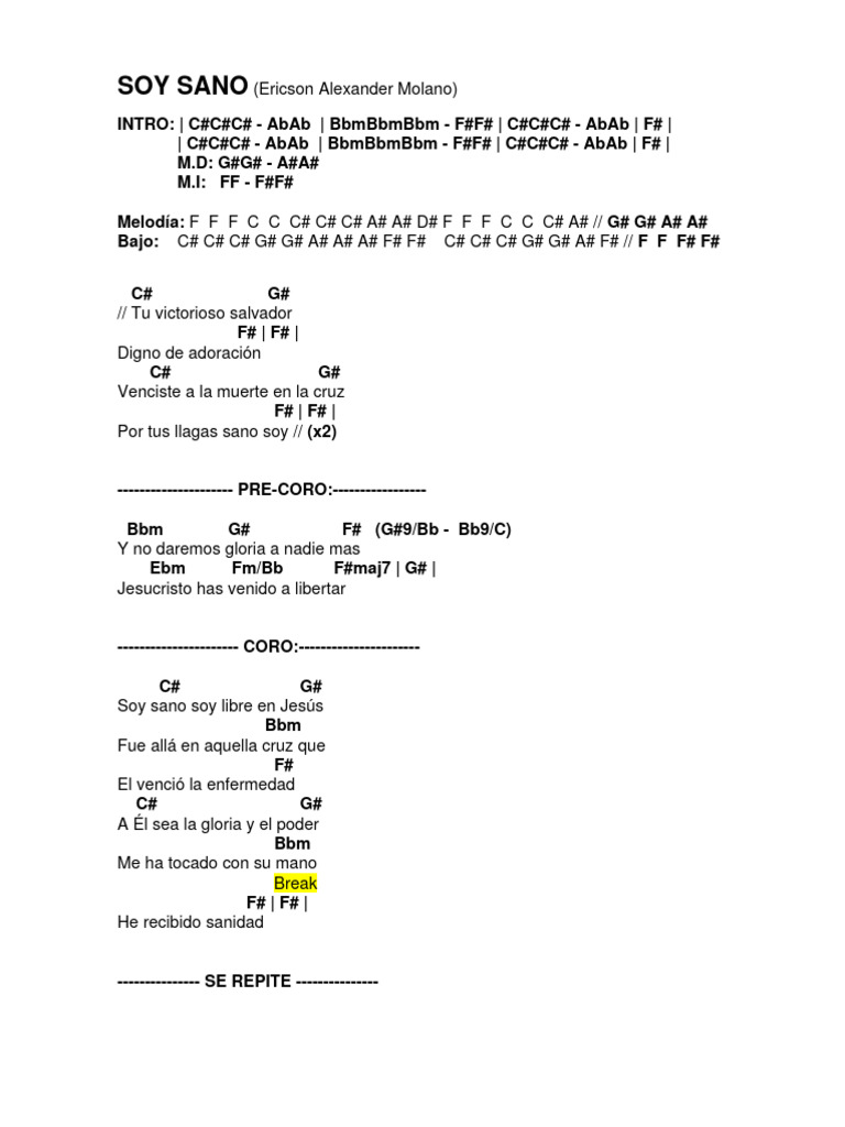 Soy Sano (Nueva Version) | PDF