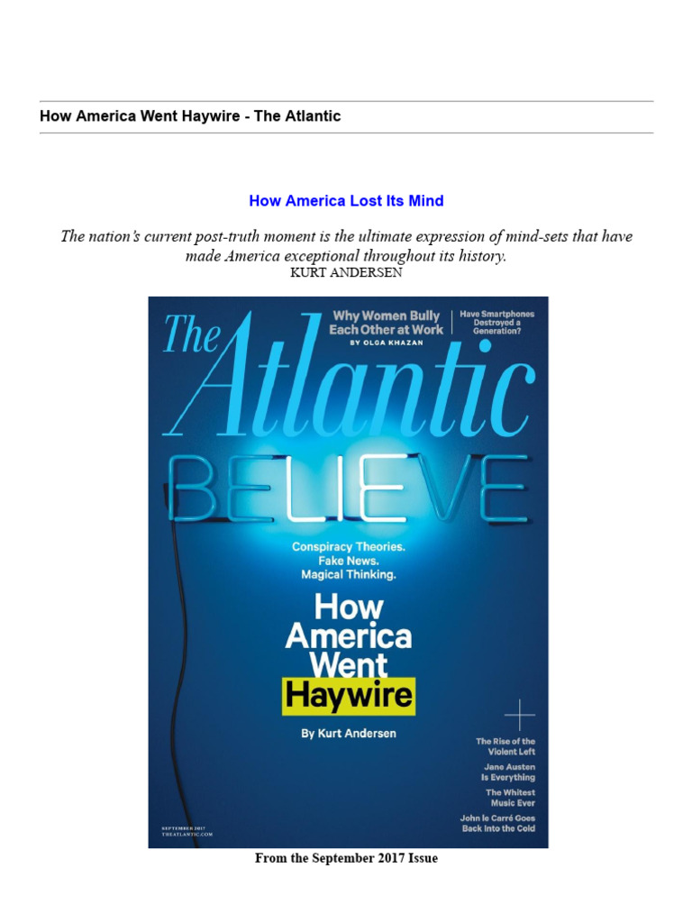 How America Went Haywire PDF | PDF | Conspiracy Theory | John F ...