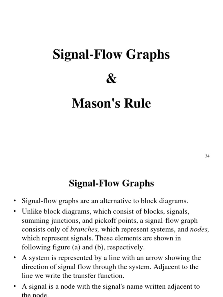 Mason's Rule for Signal Flow Graphs | PDF | Mathematical Relations ...