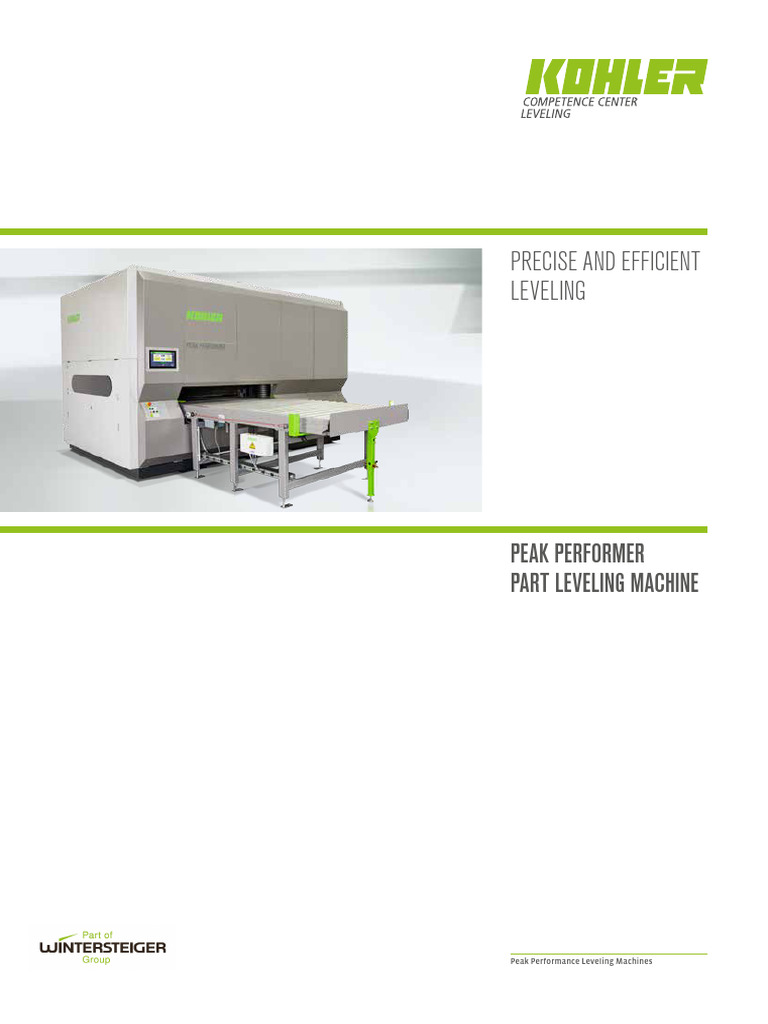 Kohler - Part Leveling Machines | PDF | Sheet Metal | Efficient Energy Use