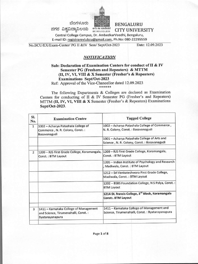 2nd and 4th PG Exam Center - 0001 | PDF