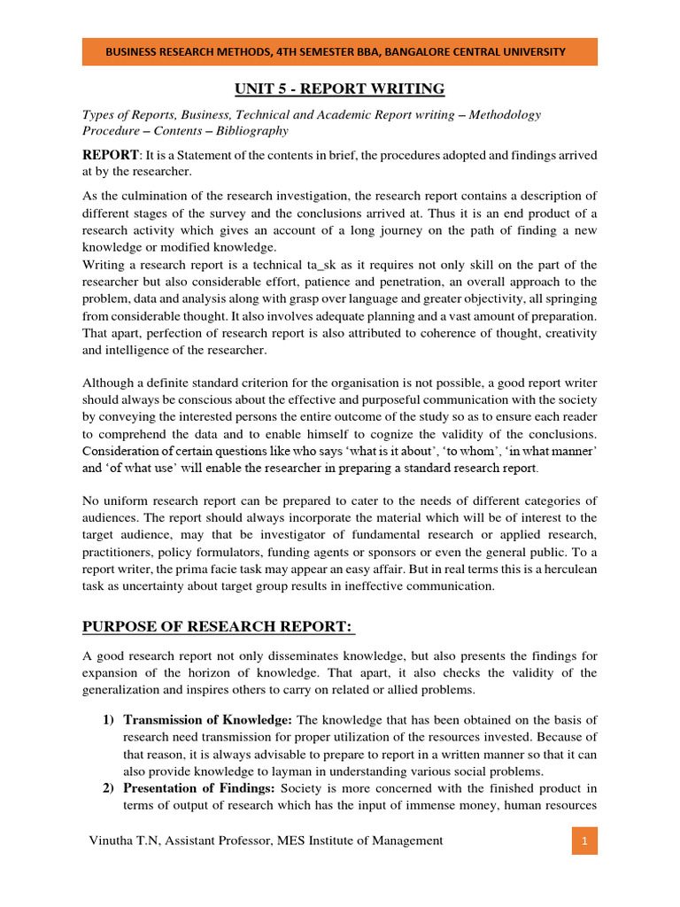 BRM Report Writing | PDF