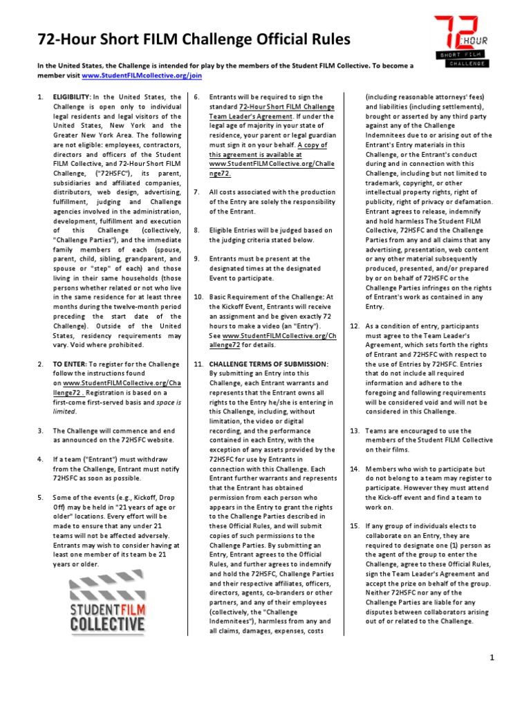 Offical Rules All | PDF | Internet | Indemnity