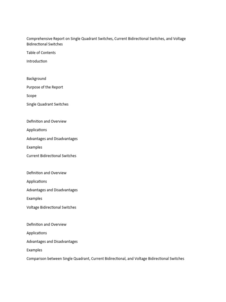 Comprehensive Report On Single Quadrant Switches | PDF | Direct Current ... Comprehensive Report On Single Quadrant Switches | PDF | Direct Current ...