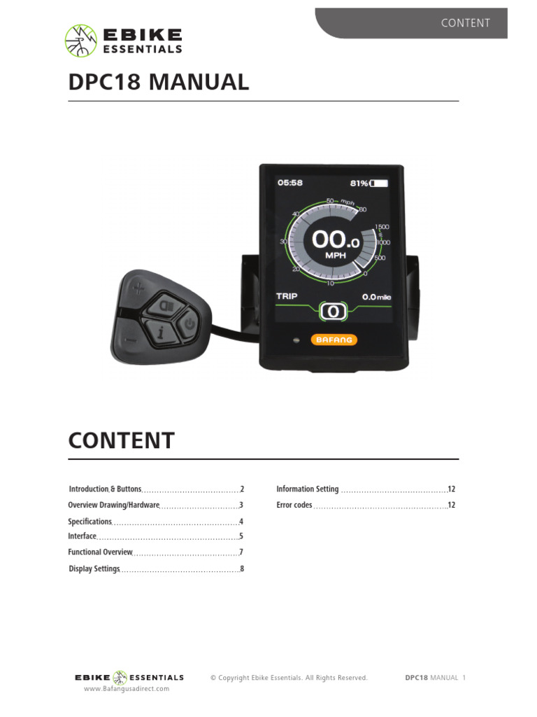 DPC18 Display Manual | PDF | Menu (Computing) | Usb