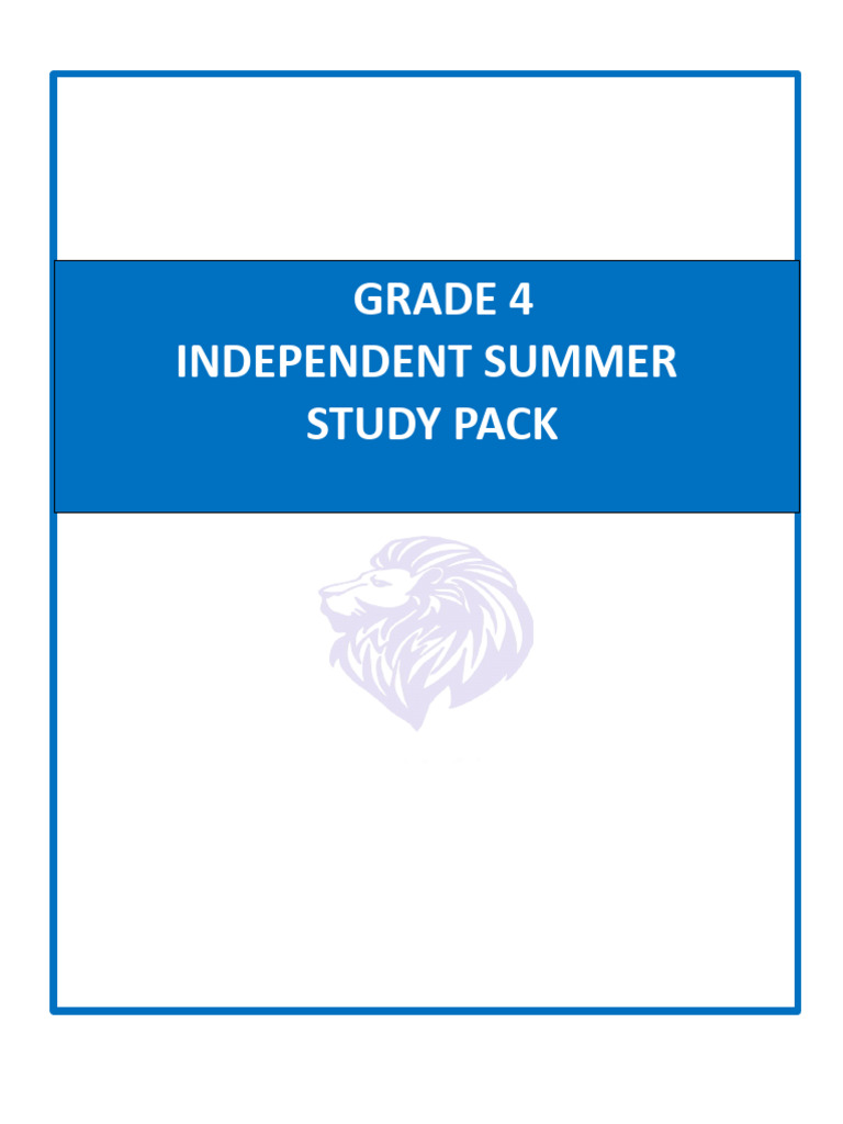 Grade 4 Summer Study Pack Activities | PDF | Human Communication ...