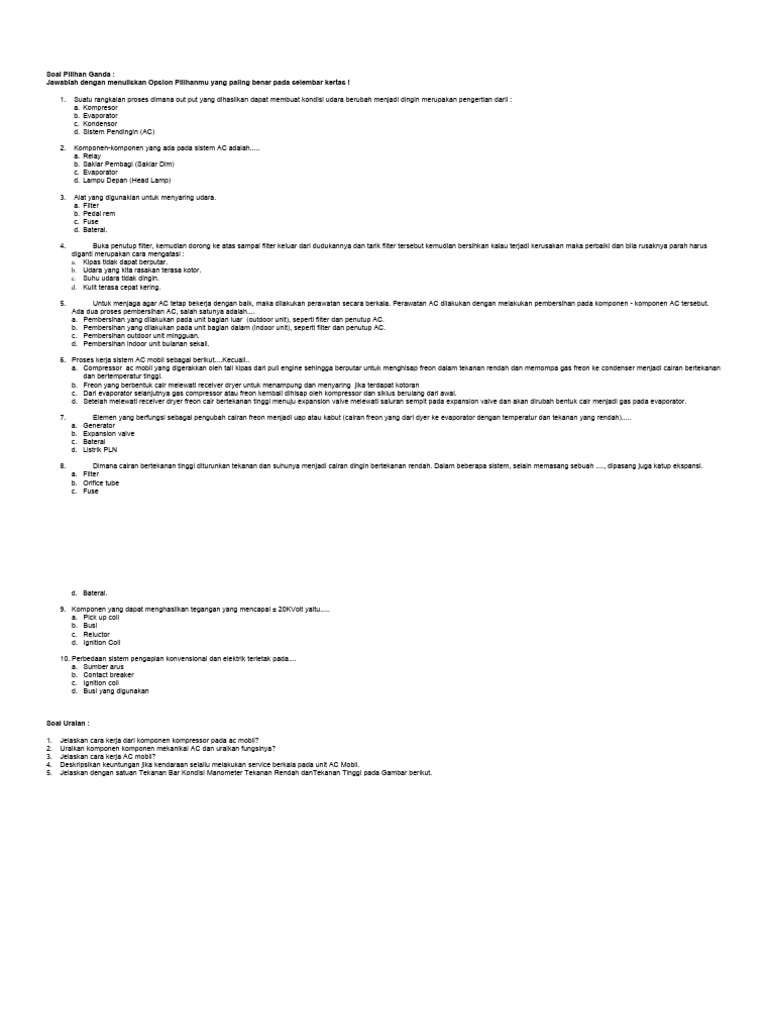 Soal Ac 12 Tkro A | PDF