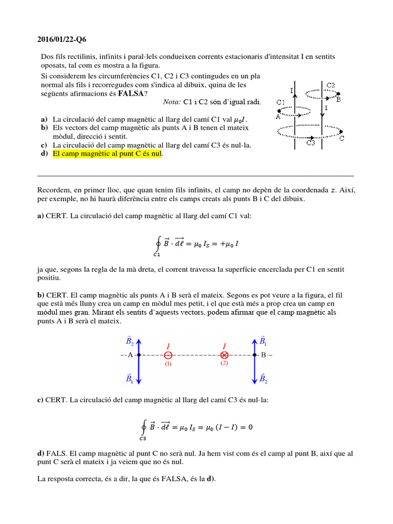 F2 Tema4 Feines Sol 2 2 Ampère Flux Magnètic | PDF