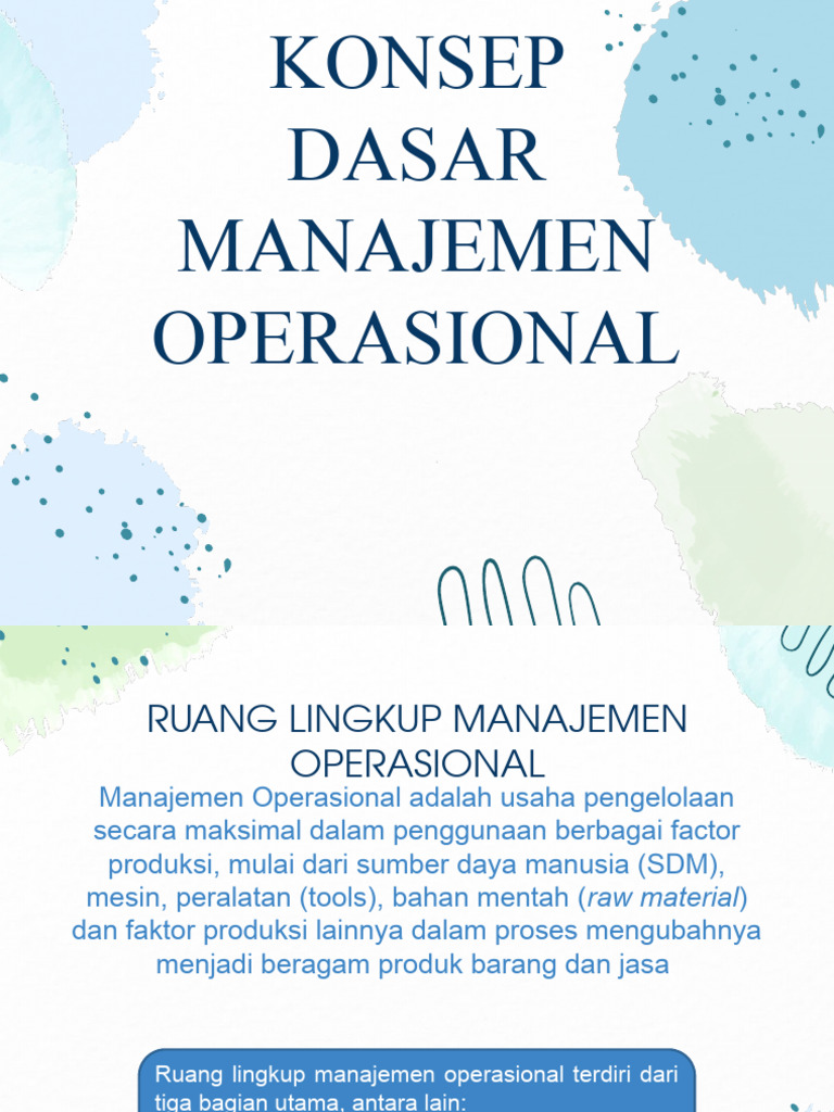 Ruang Lingkup Manajemen Operasional | PDF | Komputer