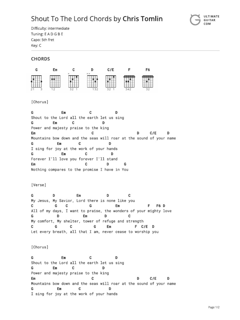 Shout To The Lord With Chords | PDF