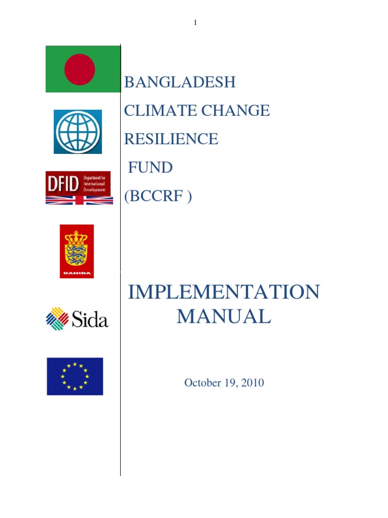 BCCRF Operational Manual | PDF | Climate Resilience | World Bank