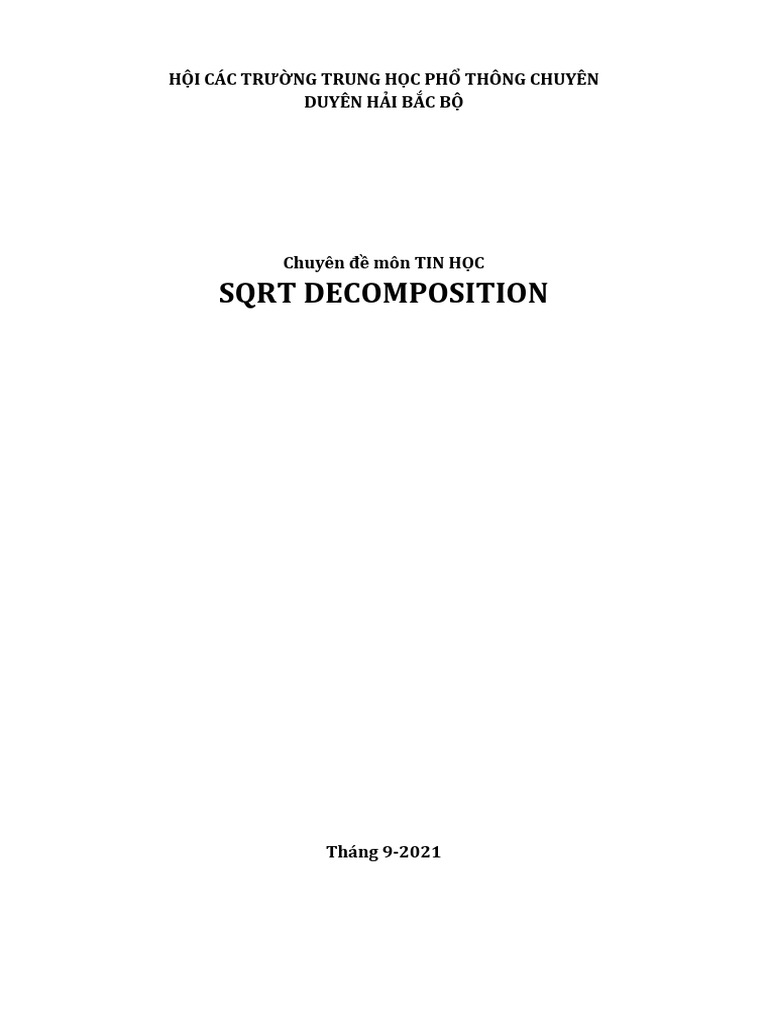 SQRT Decomposition | PDF
