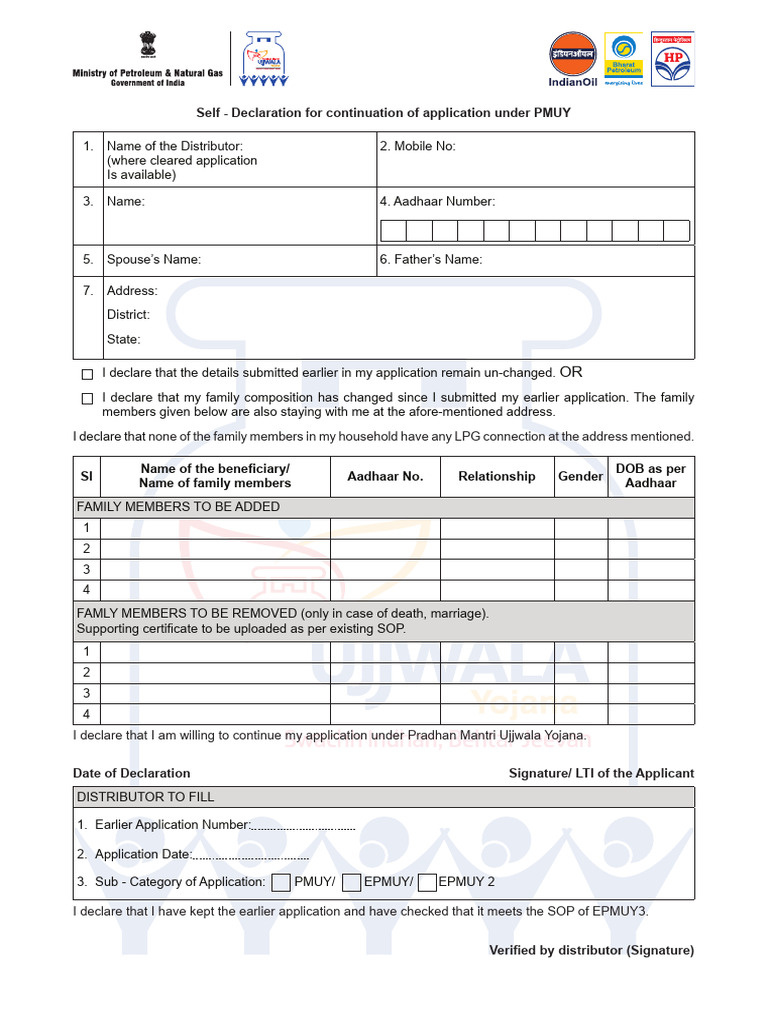 Self Declaration Form - English | PDF