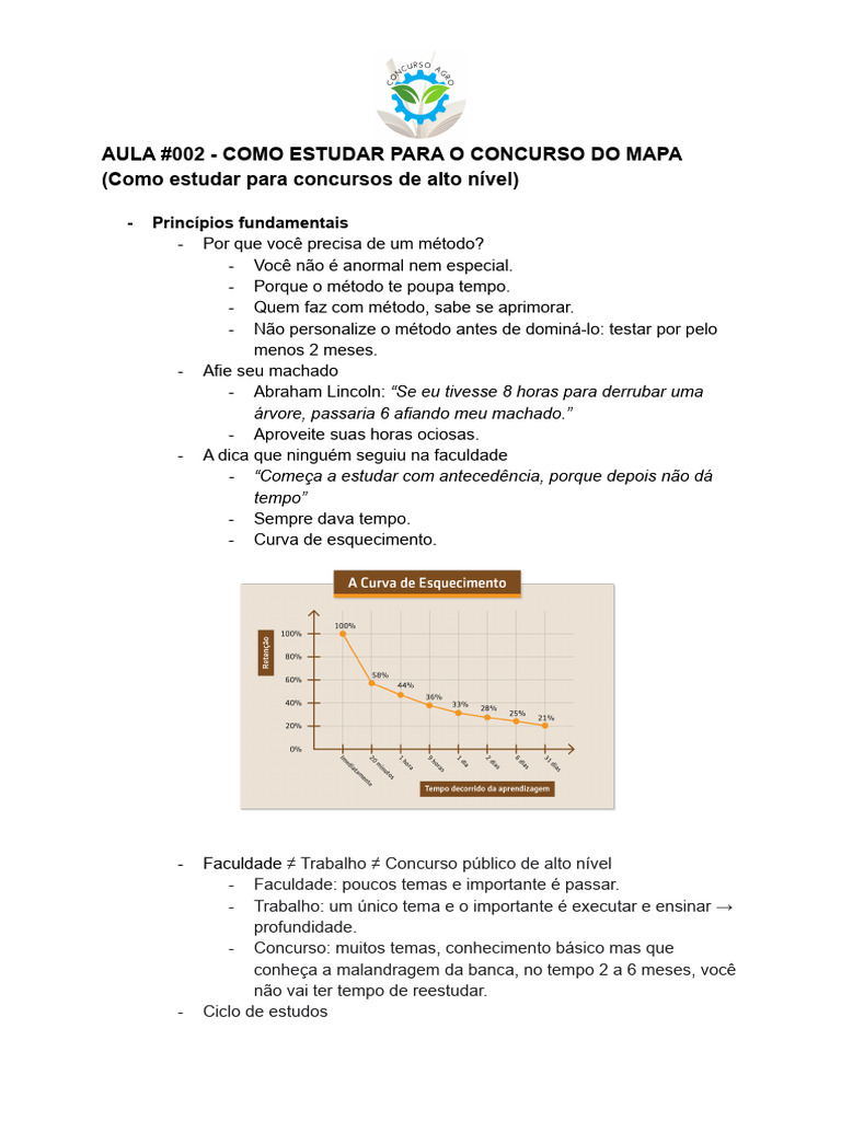 Live+002+ +Como+Estudar+Para+o+Concurso+Do+Mapa+ | PDF | Tempo