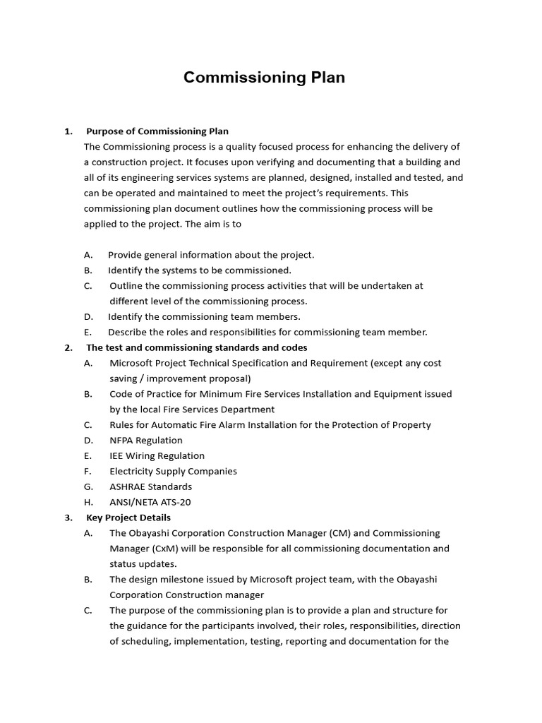 Commissioning Plan | Download Free PDF | Calibration | Computing