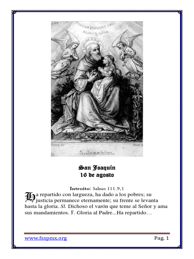 16 Agosto San Joaquin | PDF | Abrahán | María, madre de Jesús