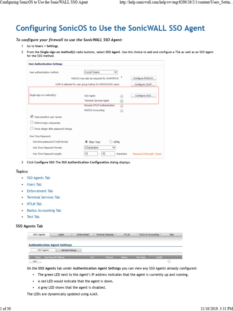 Sonicwall - SSO Agent Configs..02 | PDF | Radius | Domain Name System