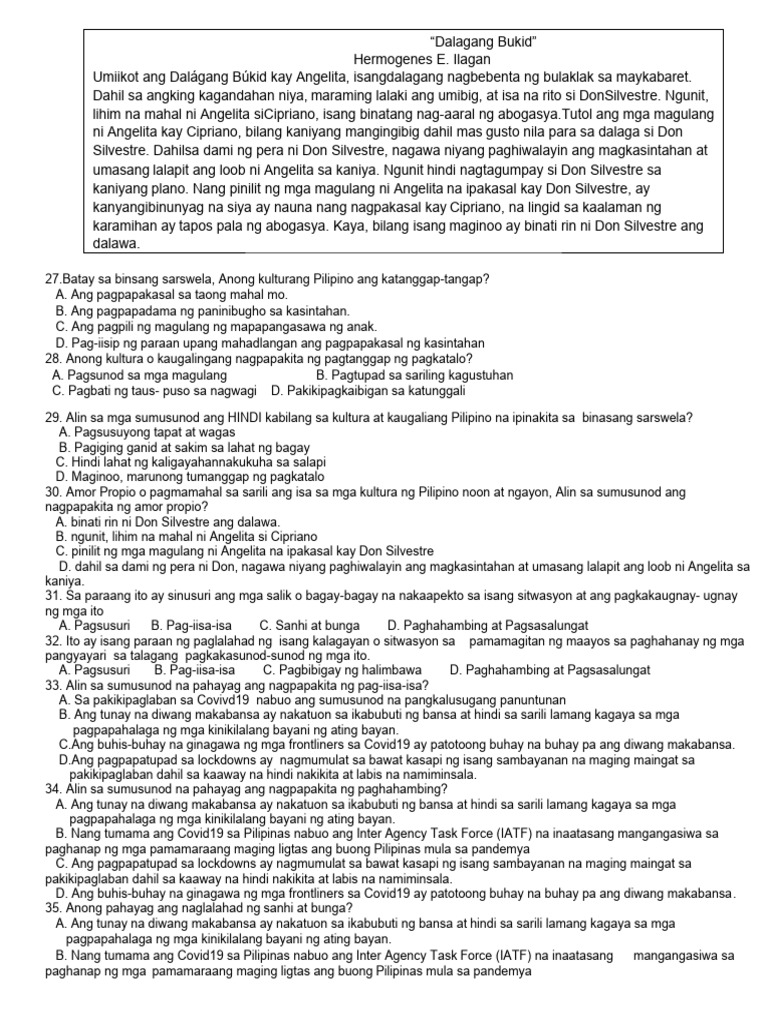 Filipino Reviewer | PDF