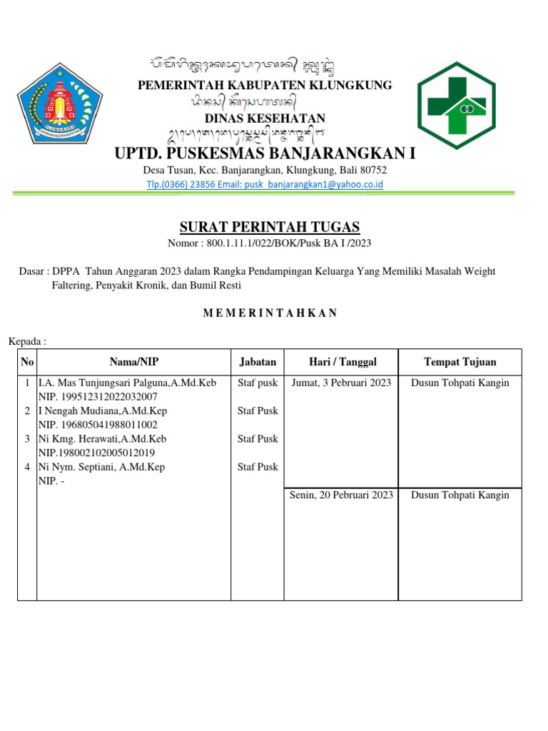 SPT Bok Pembina KLG Pebruari 23 | PDF