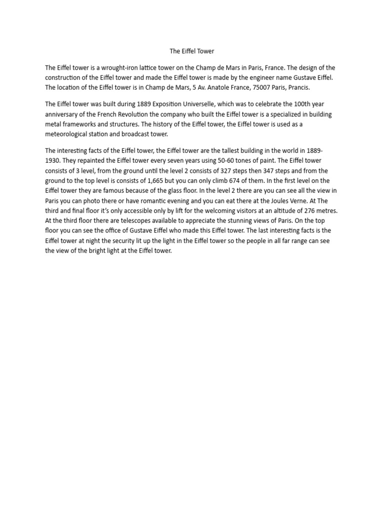 The Eiffel Tower | PDF