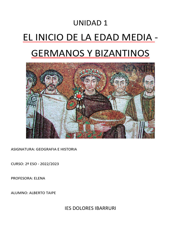Unidad 1 - Germanos y Bizantinos - Alberto 2022 - V6 | PDF | imperio Bizantino | Pueblos germánicos