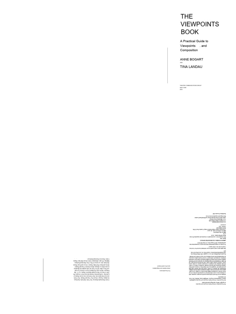 Anne Bogart and Tina Landau The Viewpoints Book Booklet | PDF
