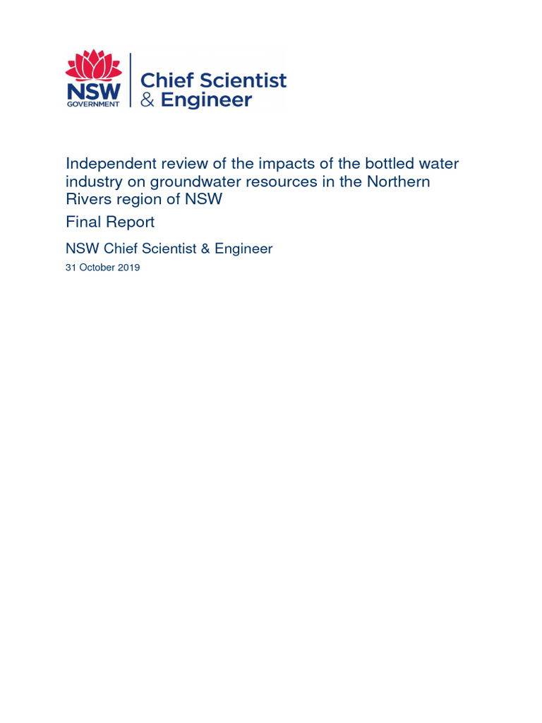 Final Report - Northern Rivers Bottled Water Review | PDF ...