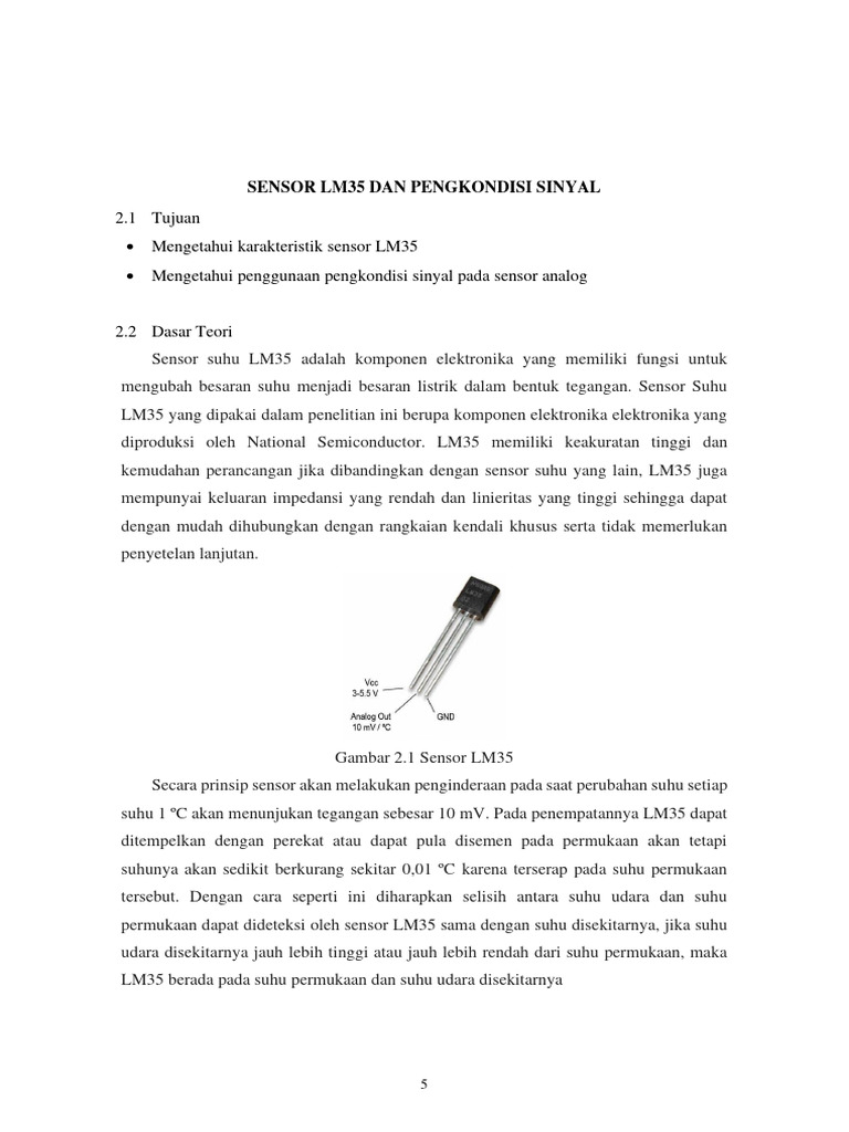 Karakteristik dan Fungsi Sensor LM35 | PDF