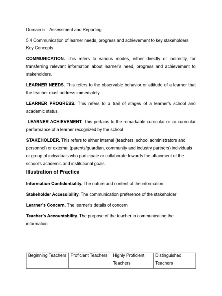 Effective Communication of Learner Progress | PDF