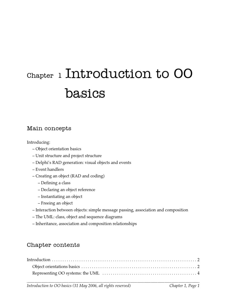 Delphi Oochap 01 Pdf Class Computer Programming Object Oriented