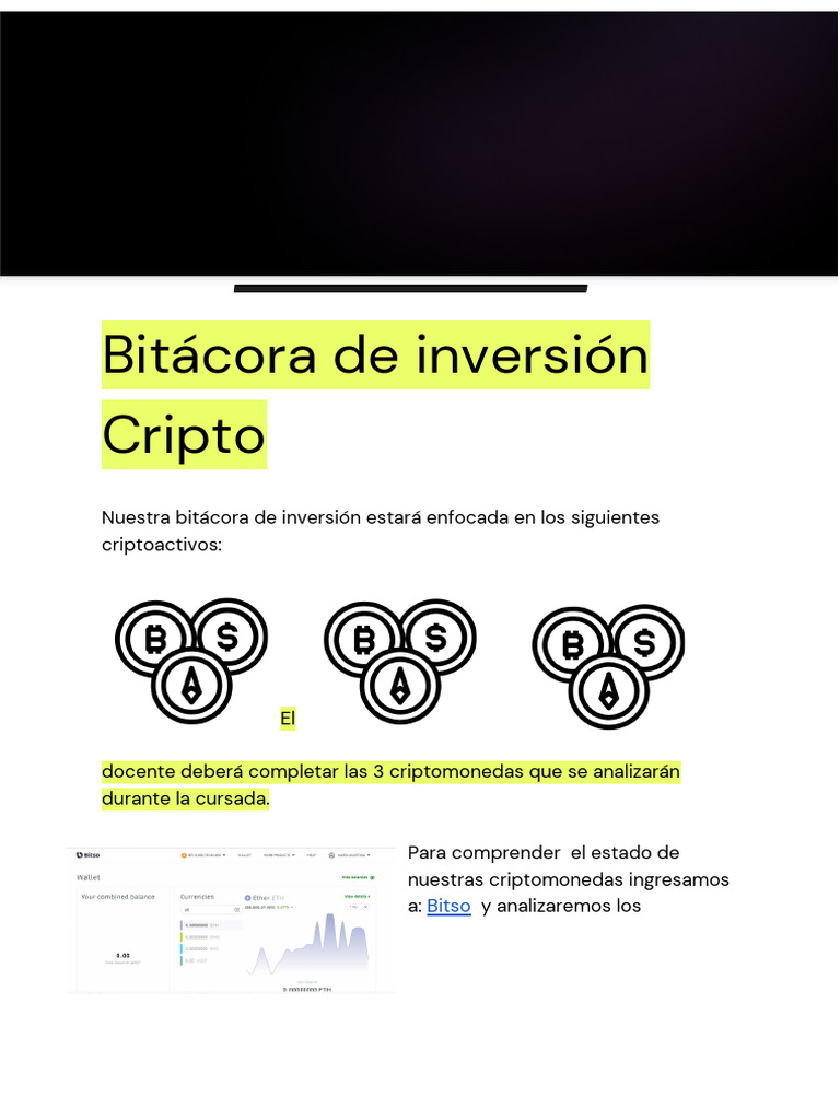 Bitácora de Inversión Cripto | PDF