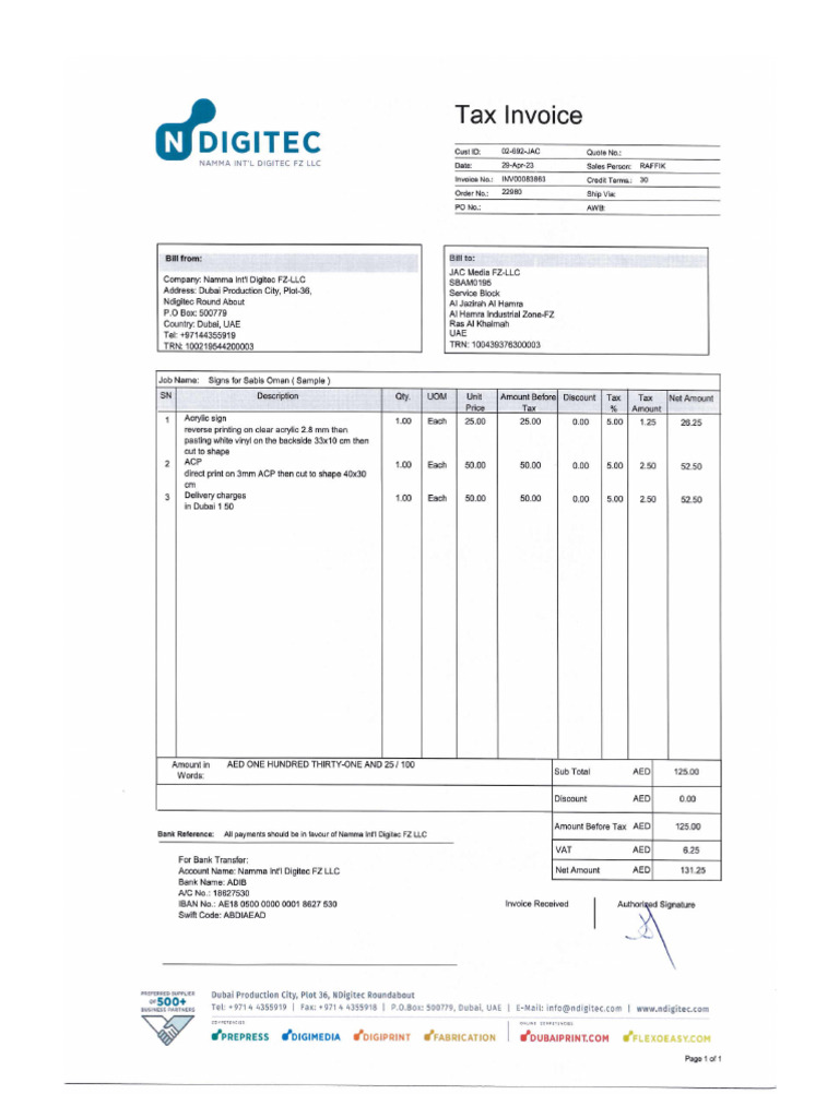 Tax Invoice - Jac Media 22980,23081 | PDF