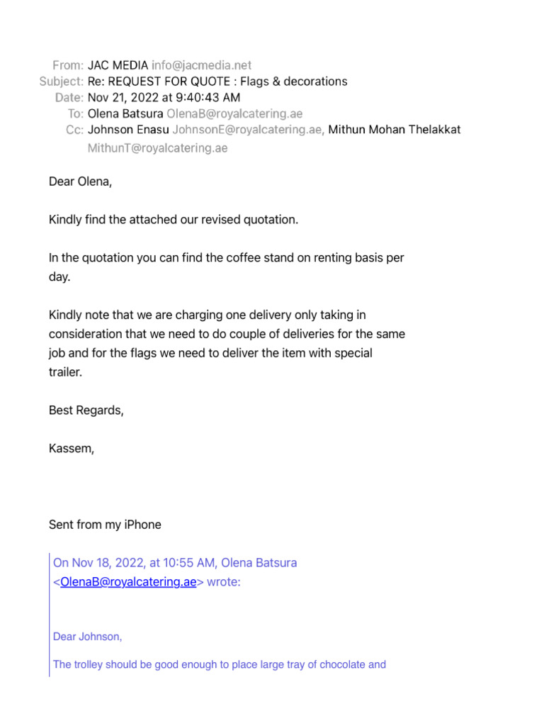 Re Request For Quote Flags & Decorations | PDF